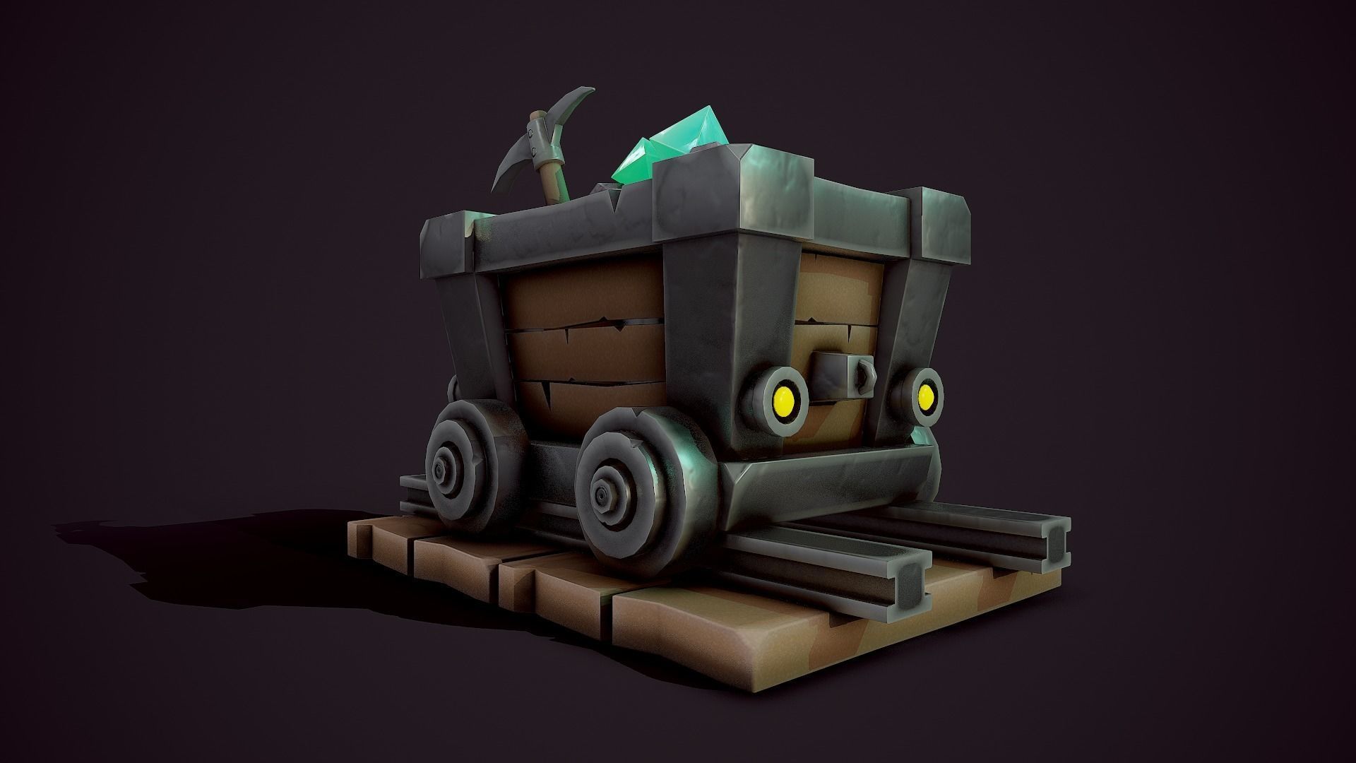 Stylized Mine Cart - Tutorial Included 3D model | CGTrader