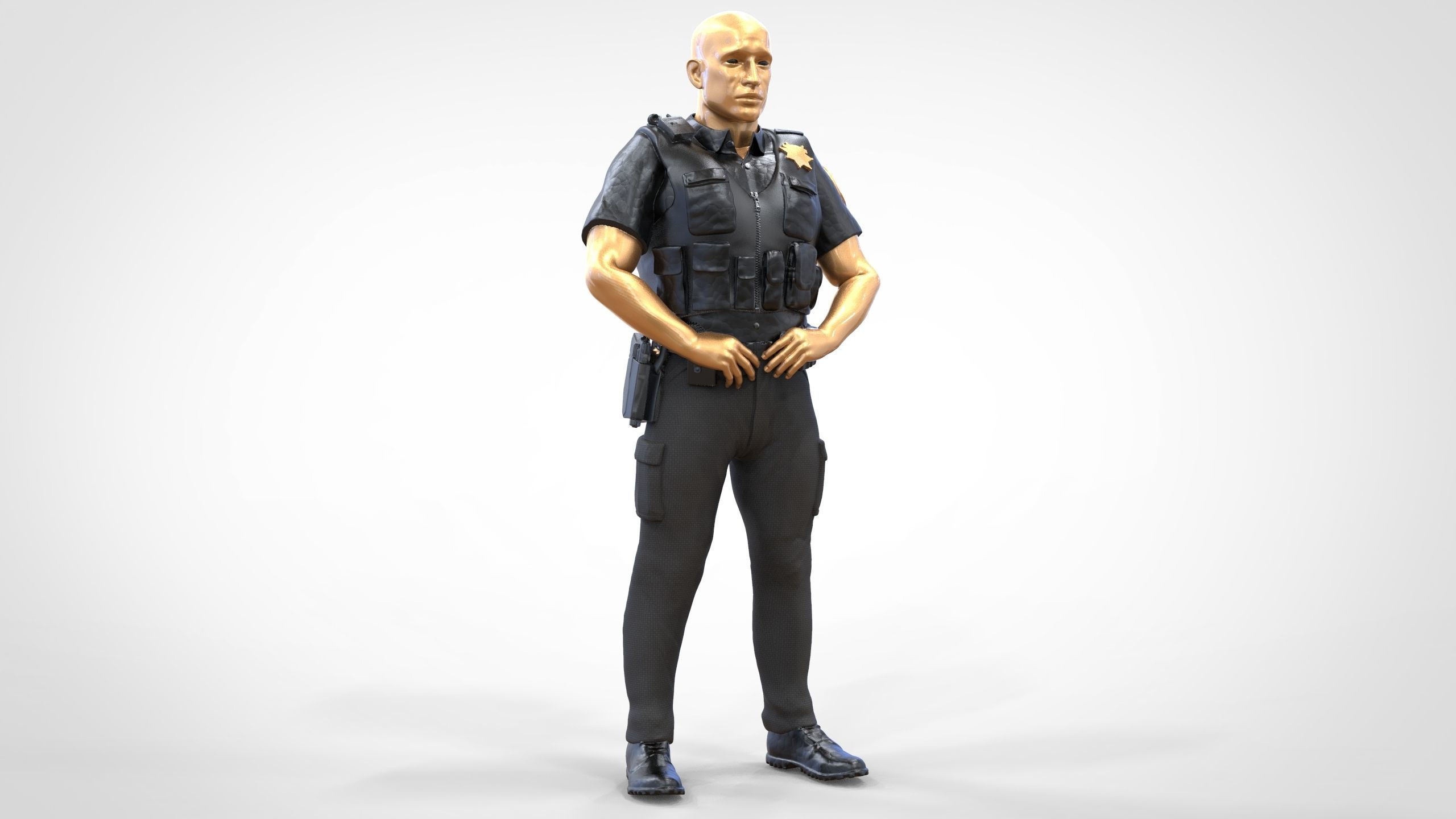N1 American Police Officer Miniature Updated Pose 3D model 3D printable ...