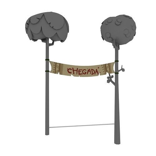 Finish line 3D model rigged | CGTrader