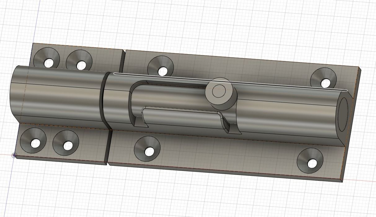 Barrel Bolt lock 3D model 3D printable | CGTrader
