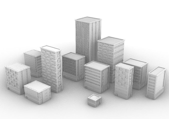 Modular Buildings Pack I - Modern-Cyberpunk 3D model 3D printable ...