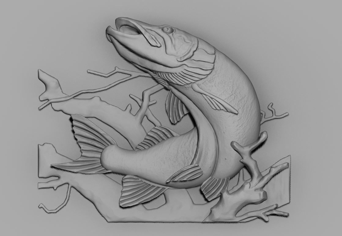 fish relief 3D model 3D printable | CGTrader