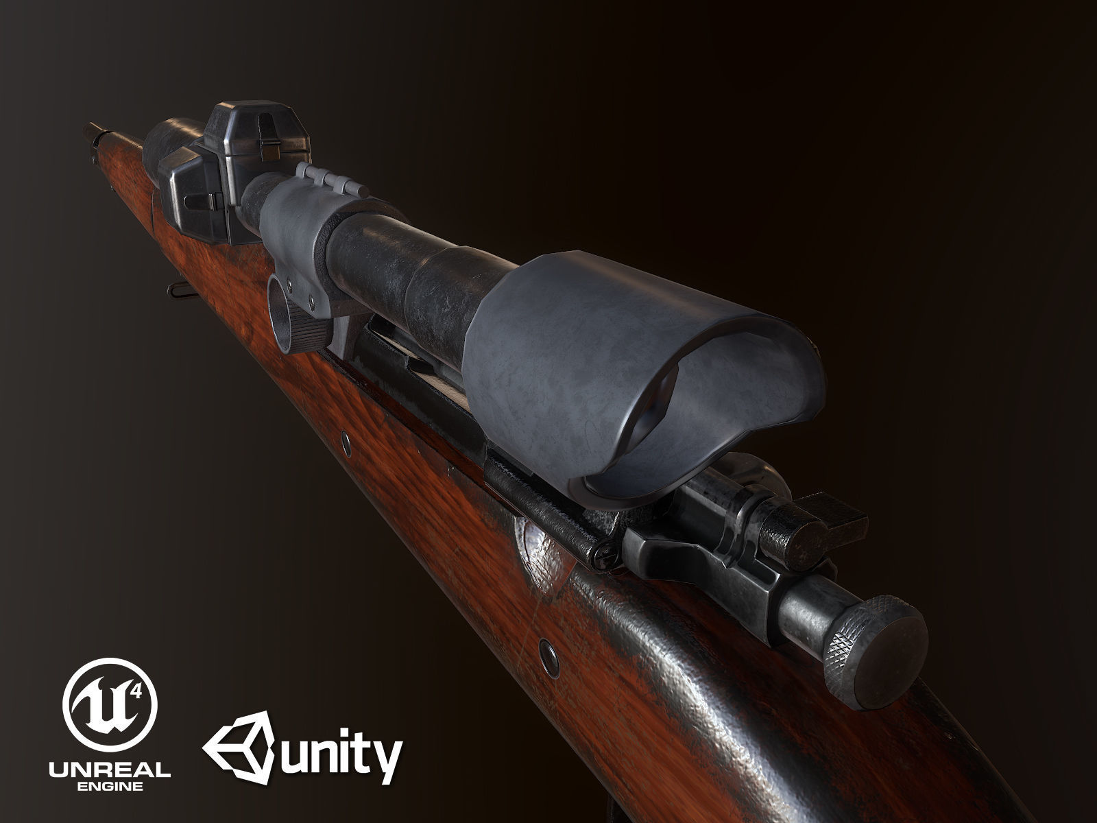 3D model Springfield M1903 Sniper rifle with M84 scope PBR VR / AR ...