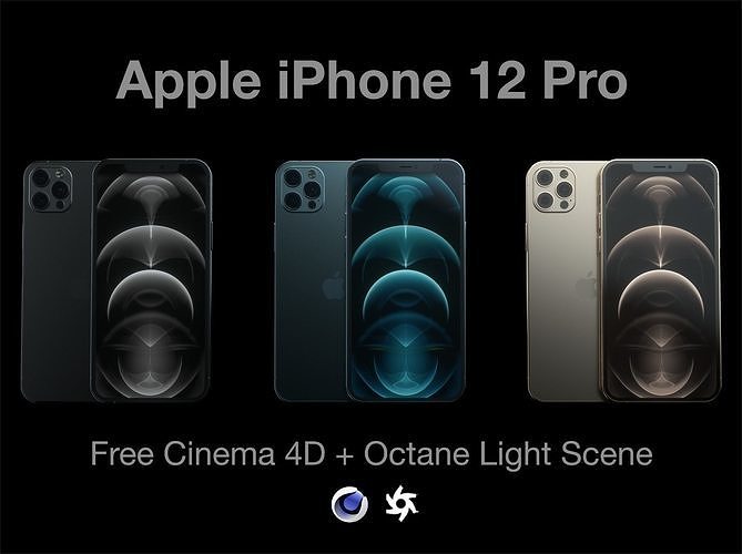 iPhone 12 Pro - Octane Light Scene 3D model | CGTrader