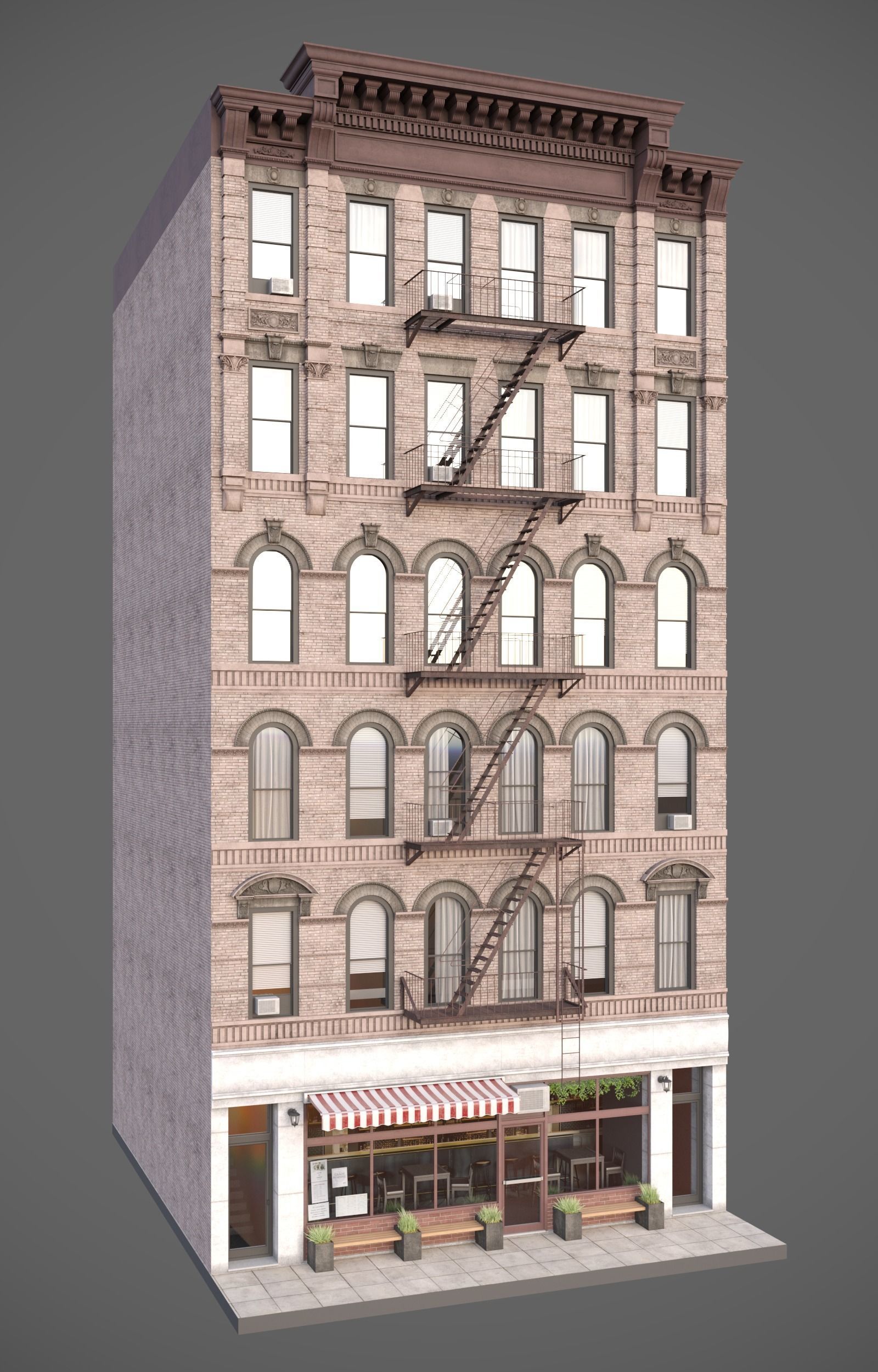 Classic New York building facade 3D model | CGTrader