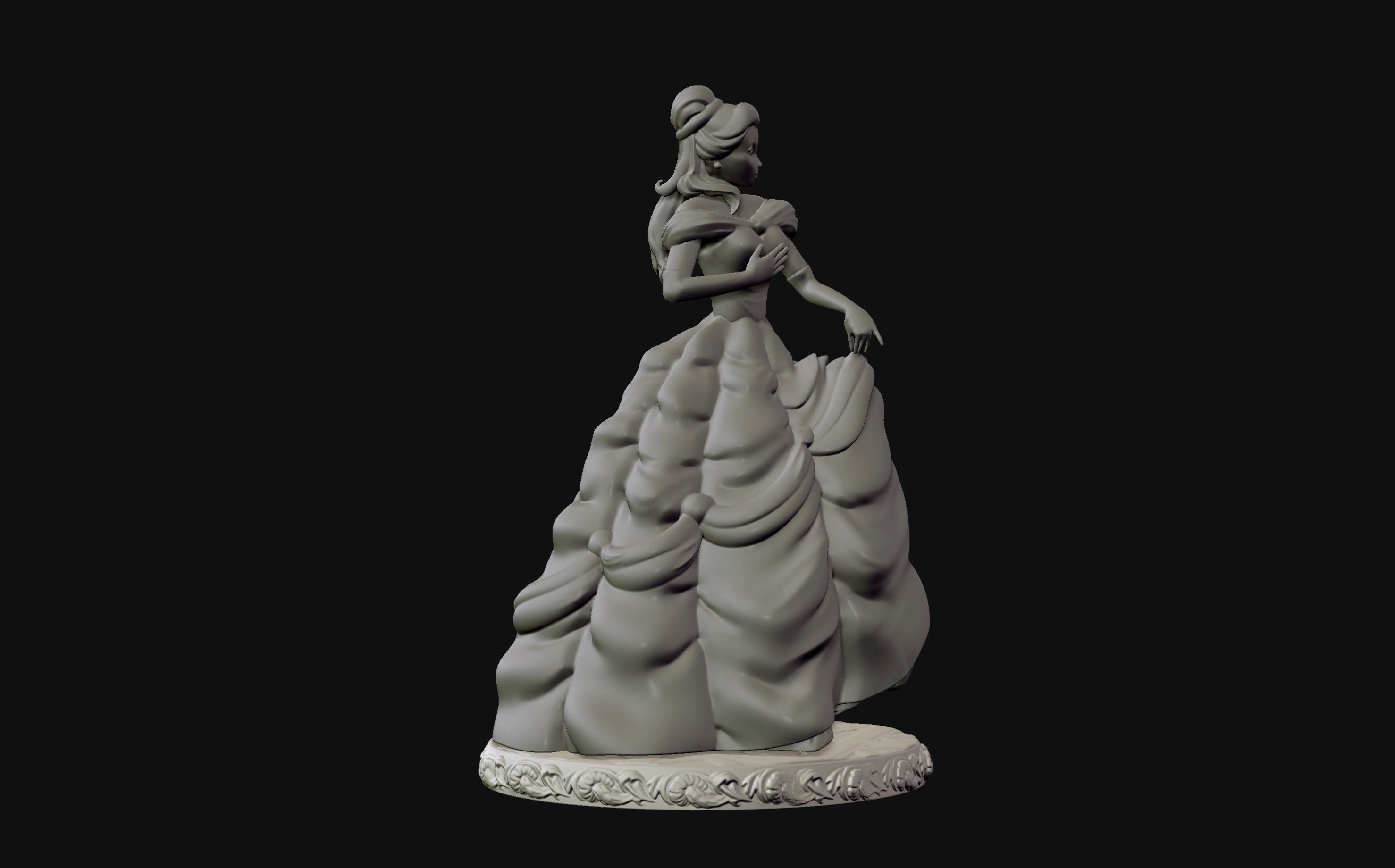 Beauty and the Beast - Belle - 3d print figure 3D model 3D printable ...