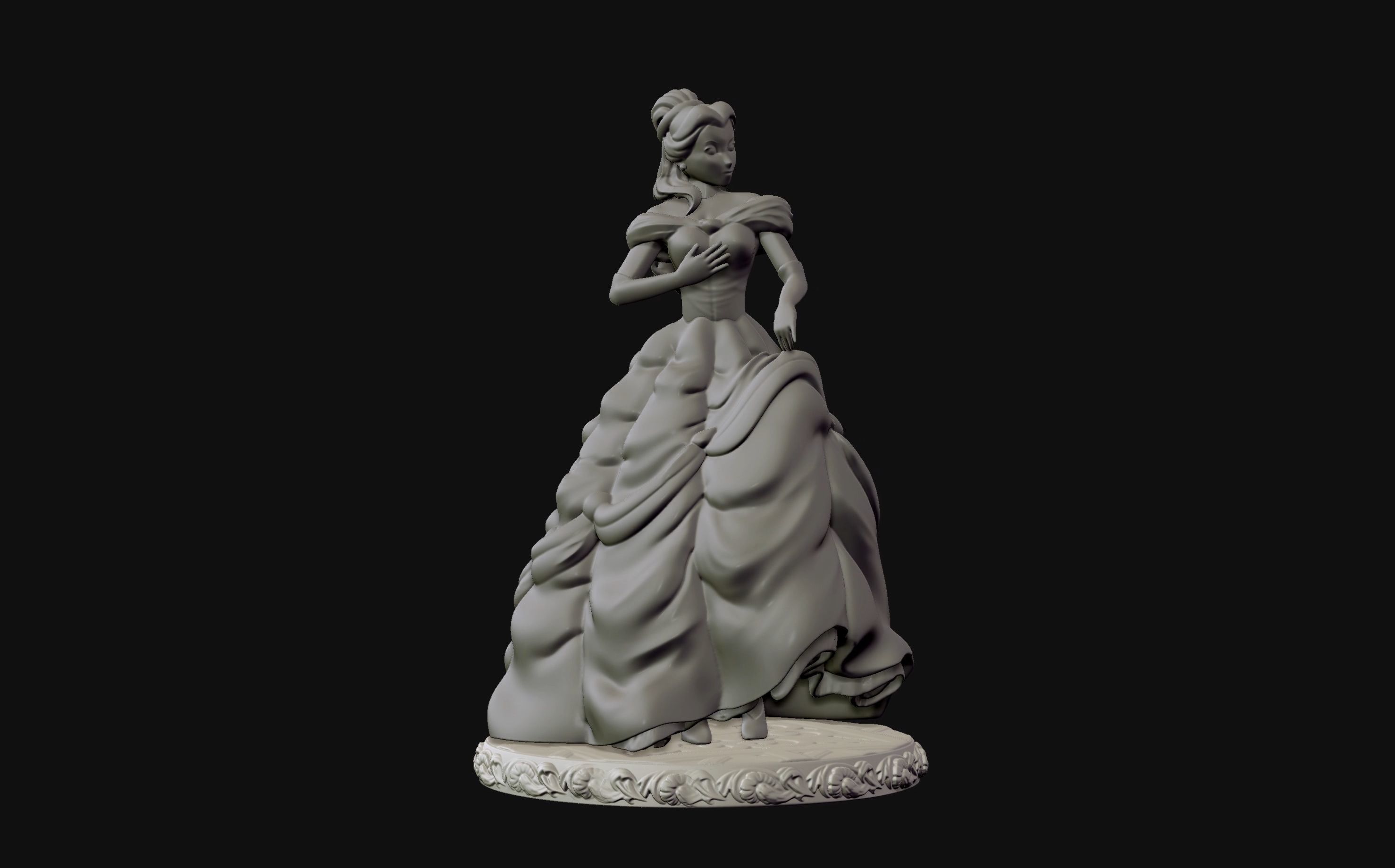 Beauty and the Beast - Belle - 3d print figure 3D model 3D printable ... Beauty and the Beast - Belle - 3d print figure 3D model 3D printable ...