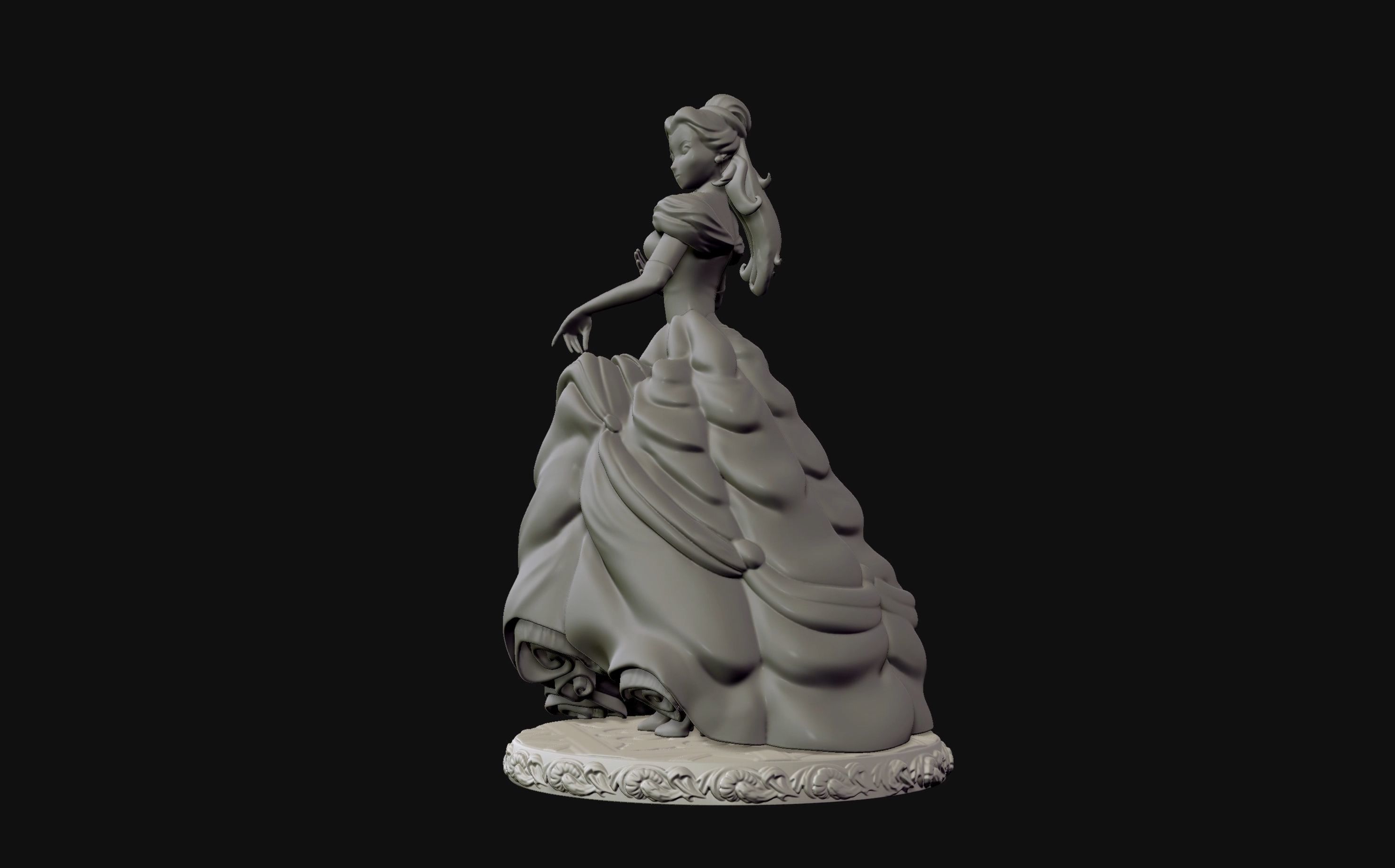 Beauty and the Beast - Belle - 3d print figure 3D model 3D printable ...