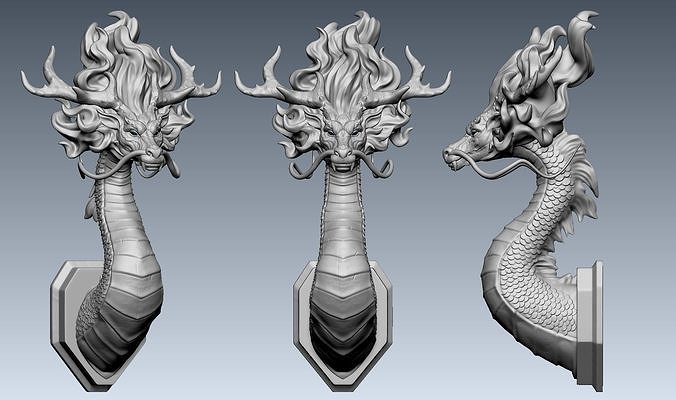 Dragon Portrait free 3D model 3D printable | CGTrader