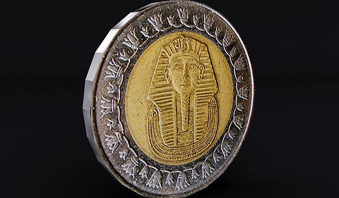3D model Egyptian One Pound Coin VR / AR / low-poly | CGTrader