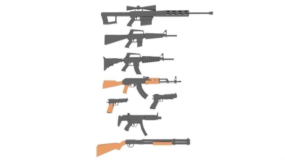 Low Poly Wepons Pack 1 free VR / AR / low-poly 3D model | CGTrader