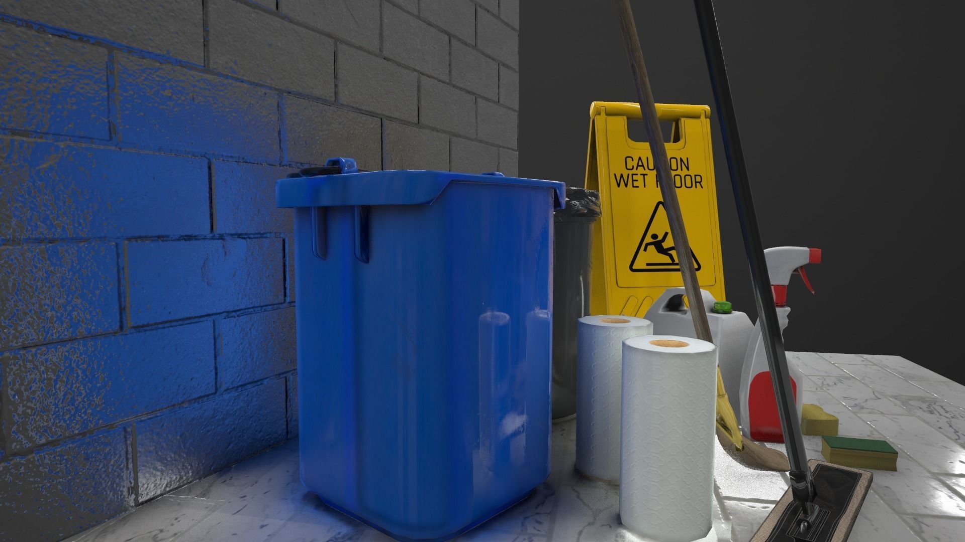 3D model GAME READY Janitor pack VR / AR / low-poly | CGTrader