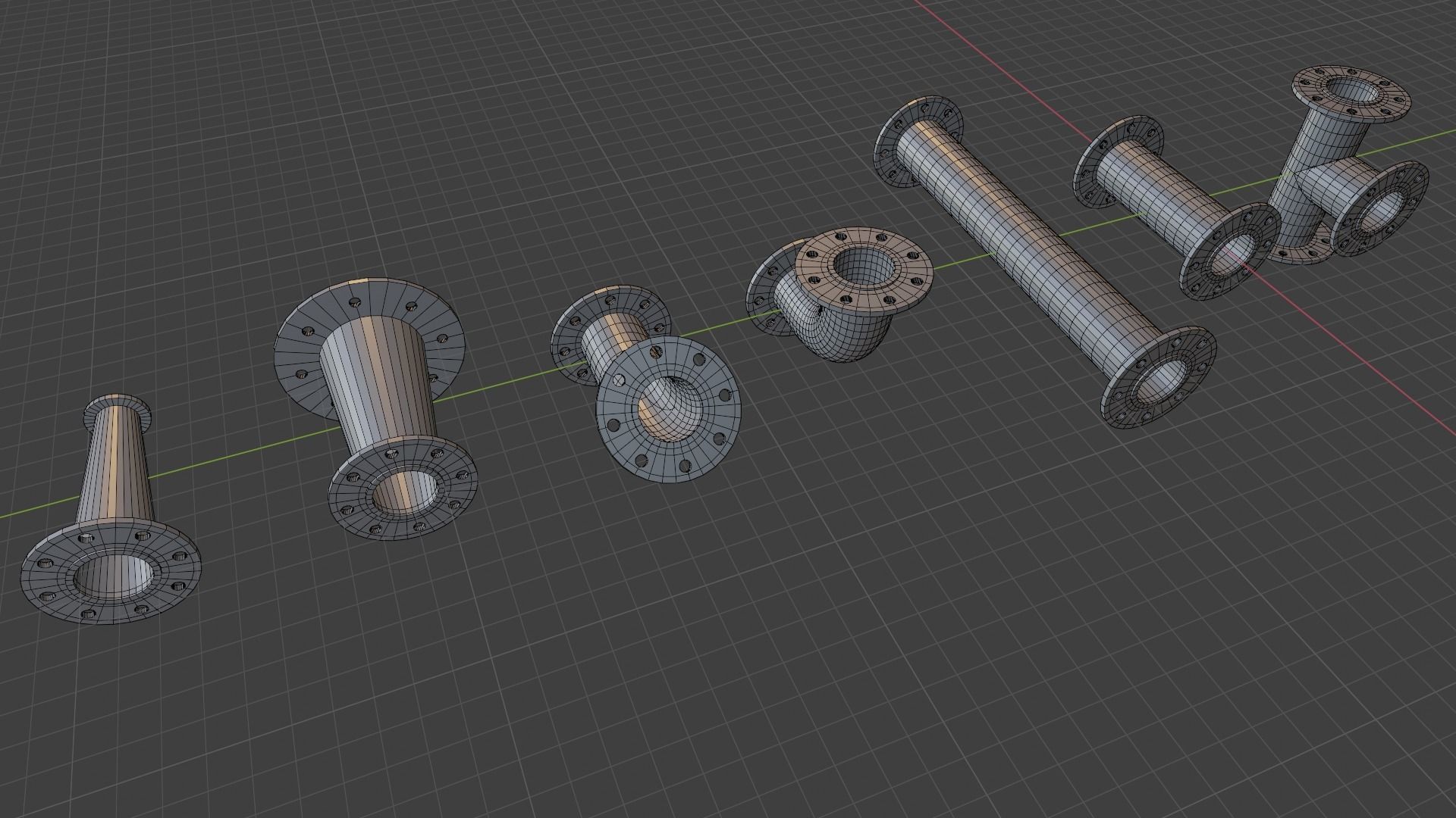 3D model Water pipes and fittings VR / AR / low-poly | CGTrader