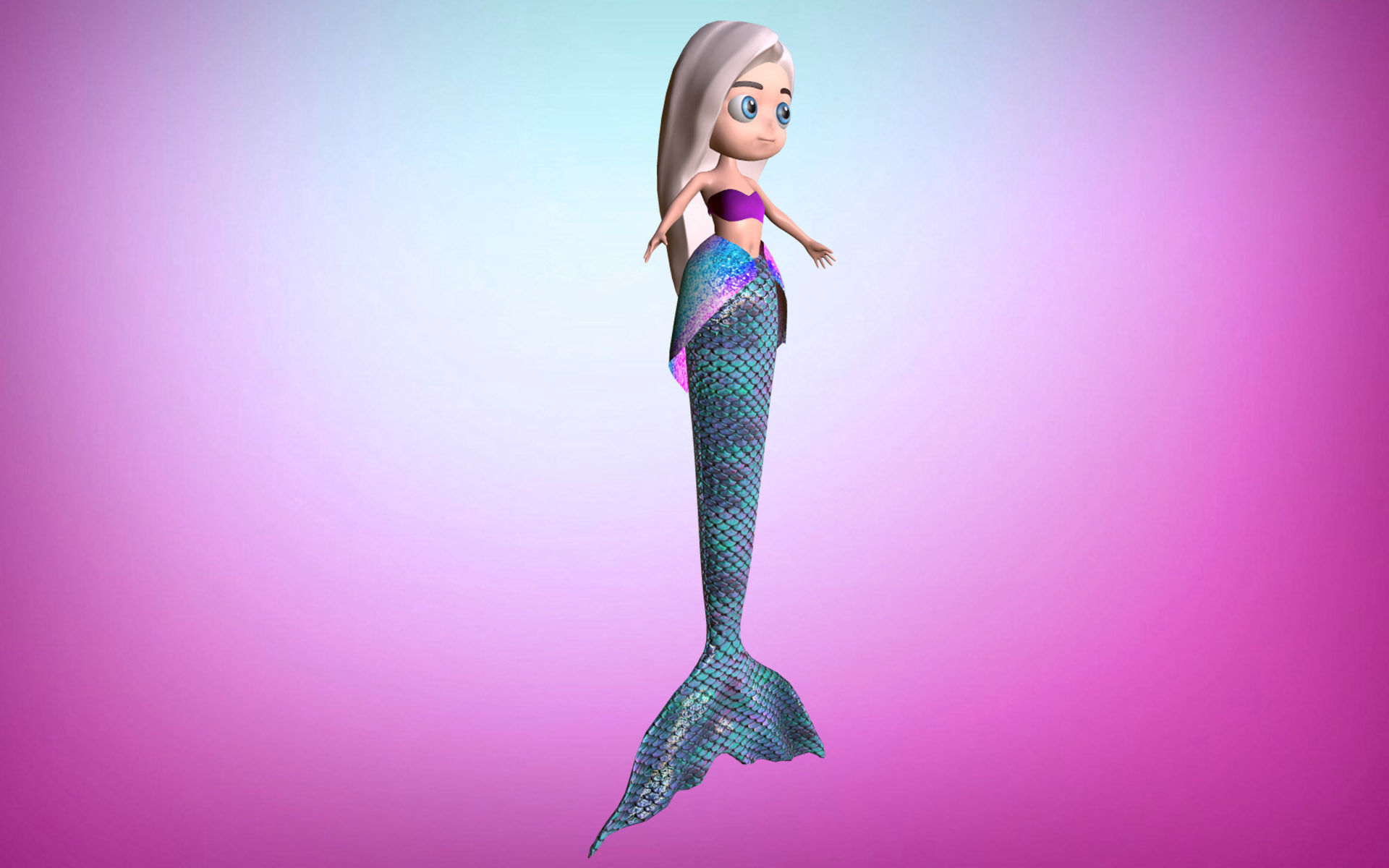 3D model Sweet mermaid III VR / AR / low-poly | CGTrader