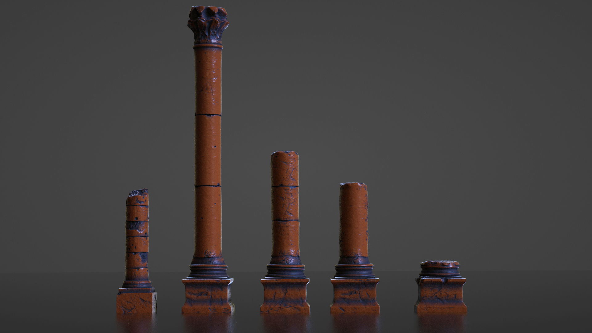 Pillars Set - Stone Fantasy Sci-Fi 3D model | CGTrader