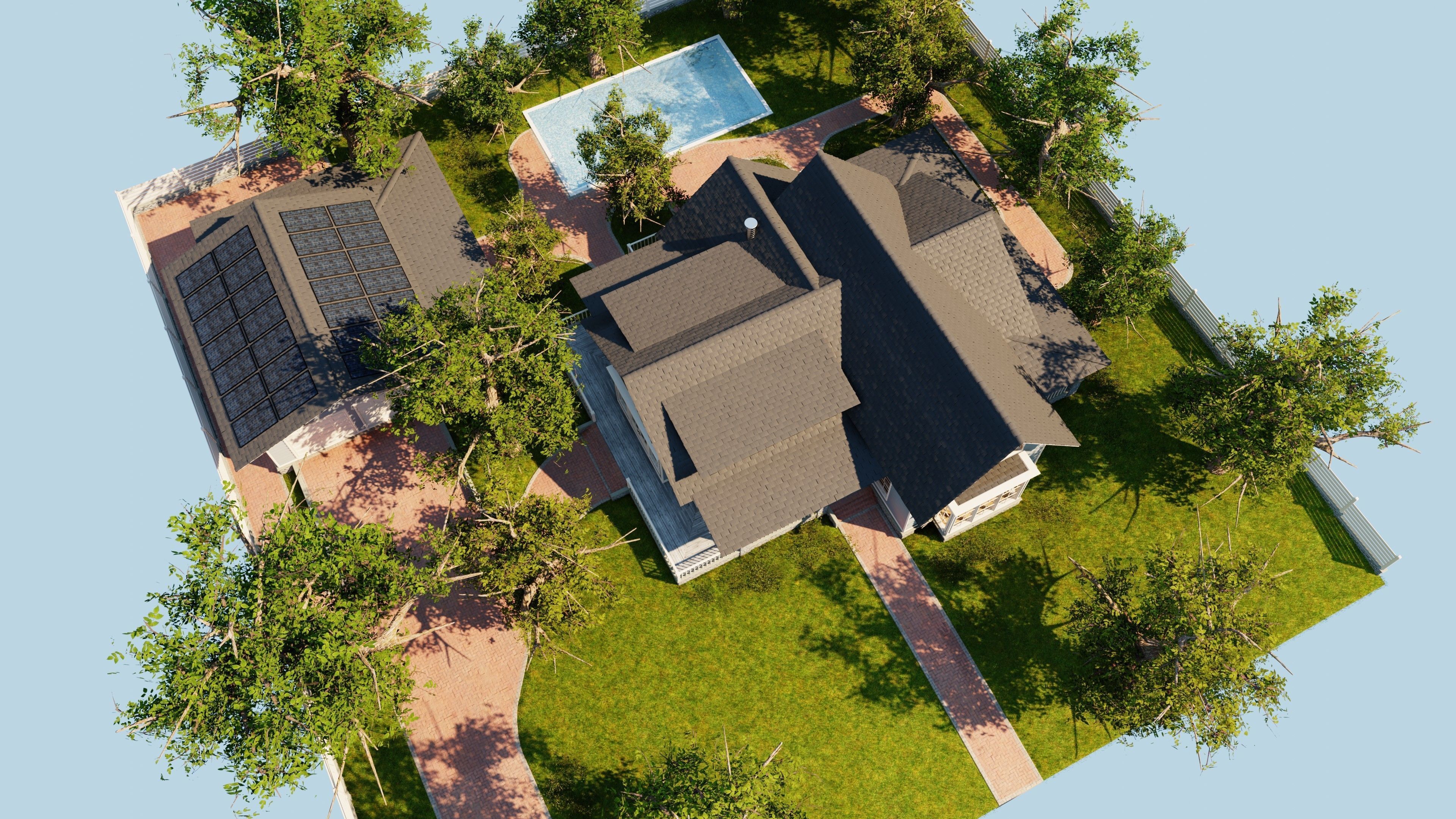 3D model Classic style porch house without furniture VR / AR / low-poly ...