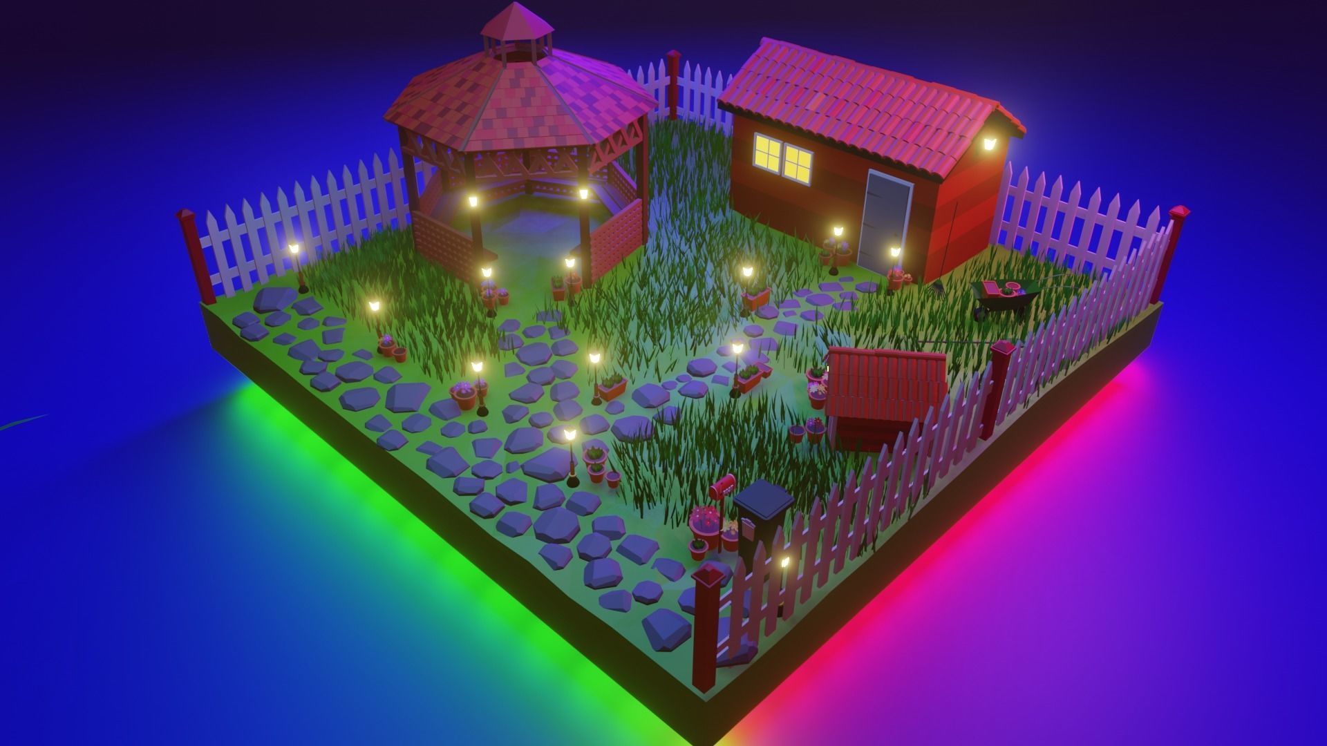 3D model Garden VR / AR / low-poly | CGTrader