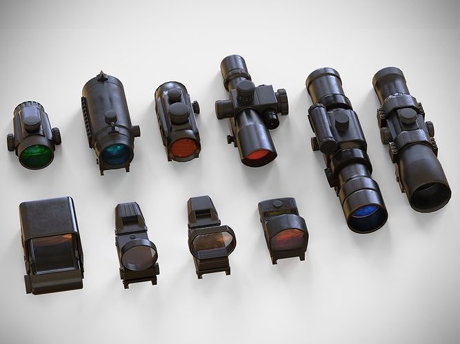 3D model Sight Attachments Pack - Optical - Scope - Reflex ...