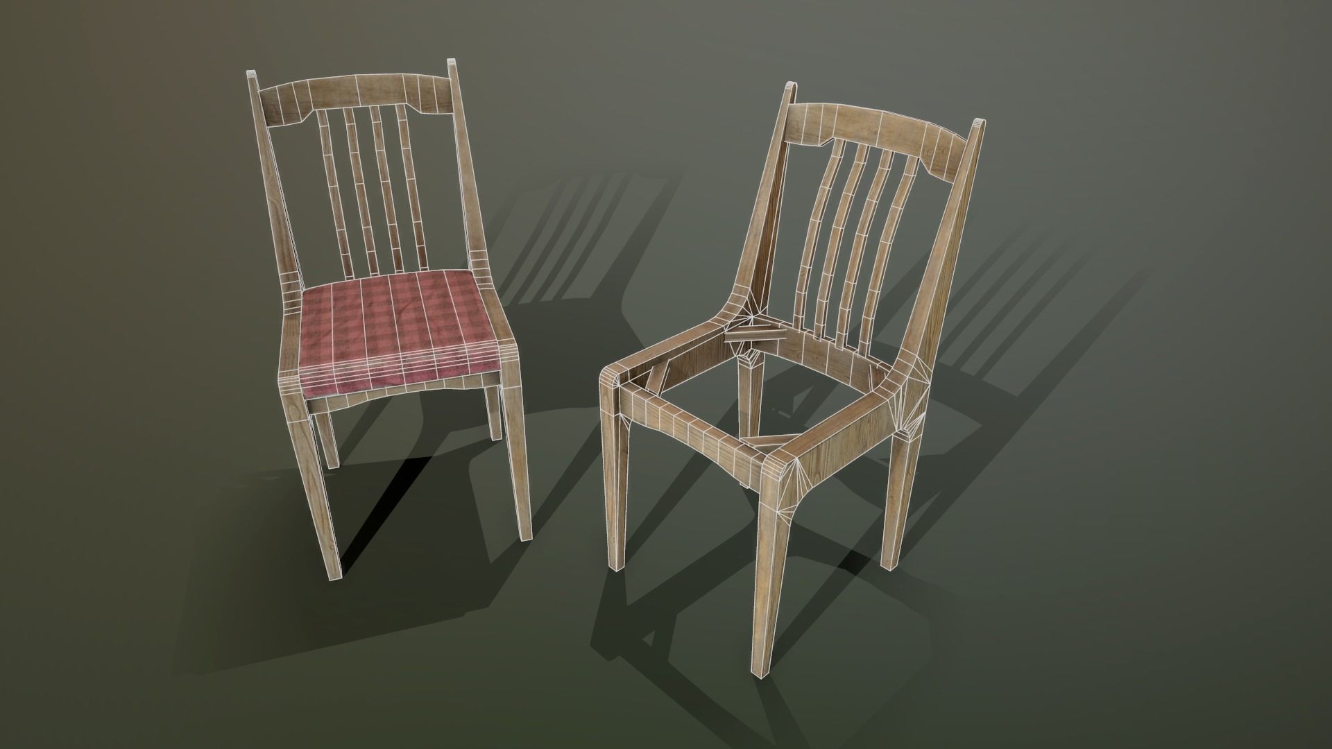 3D model Old Chair Unreal and Unity VR / AR / low-poly | CGTrader