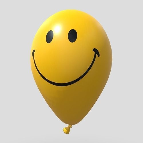 3D model Balloon 4 smiley face VR / AR / low-poly | CGTrader