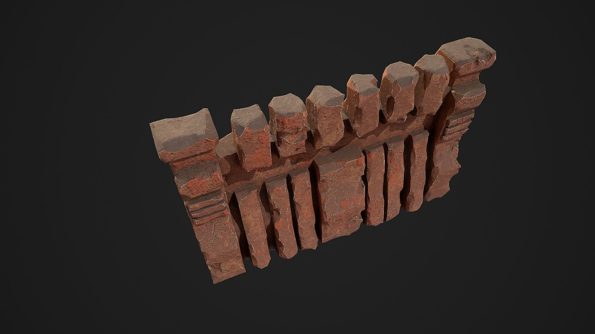 3D model Fantasy red rocky wall pattern VR / AR / low-poly | CGTrader