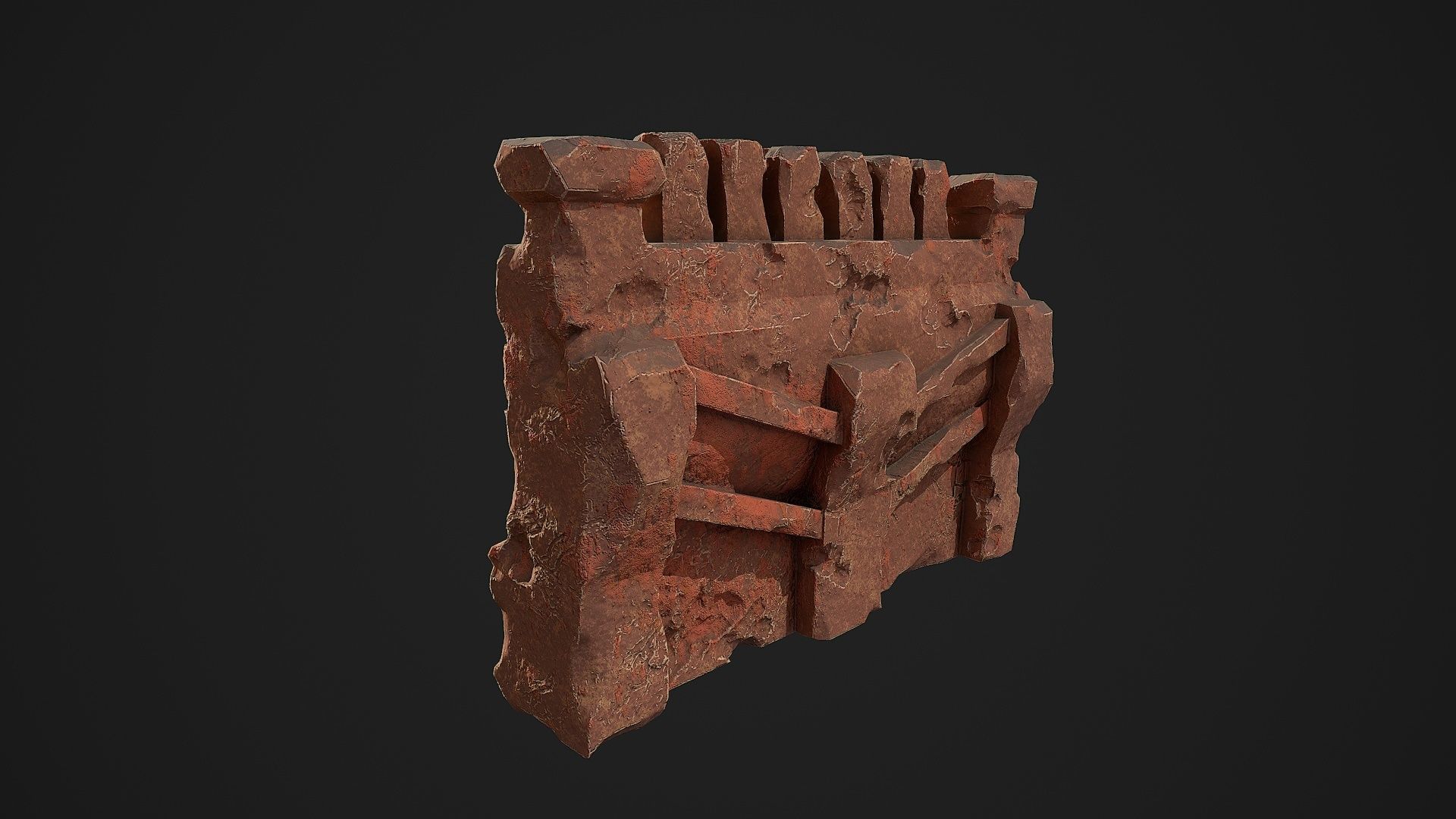 3D model Fantasy red rocky wall pattern VR / AR / low-poly | CGTrader