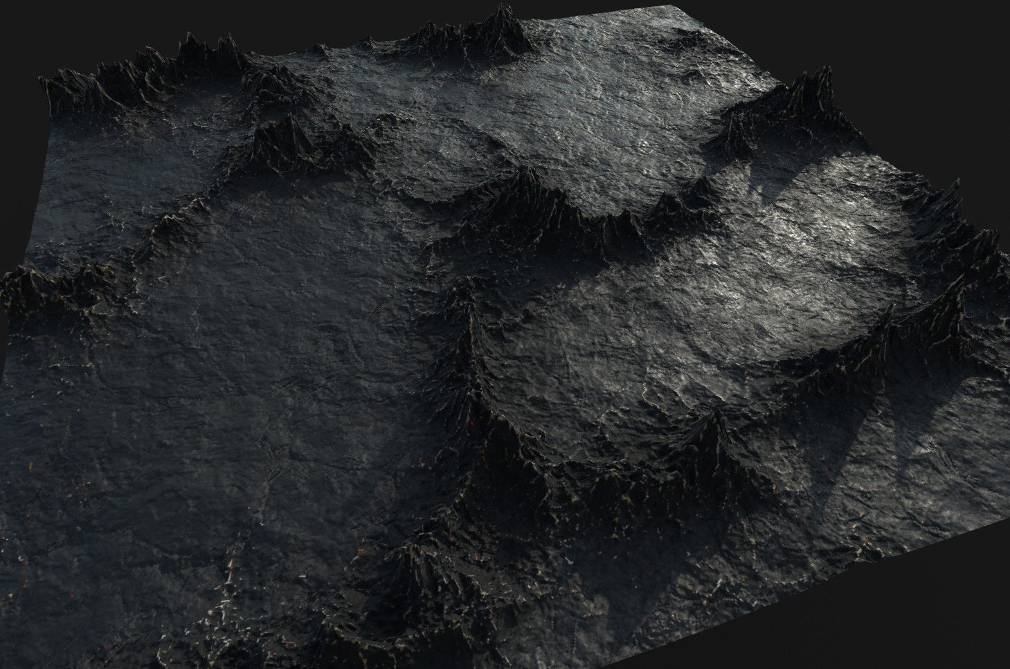 3D model Landscape Rock Soil Black Soil Terrain Texture Realistic VR ...