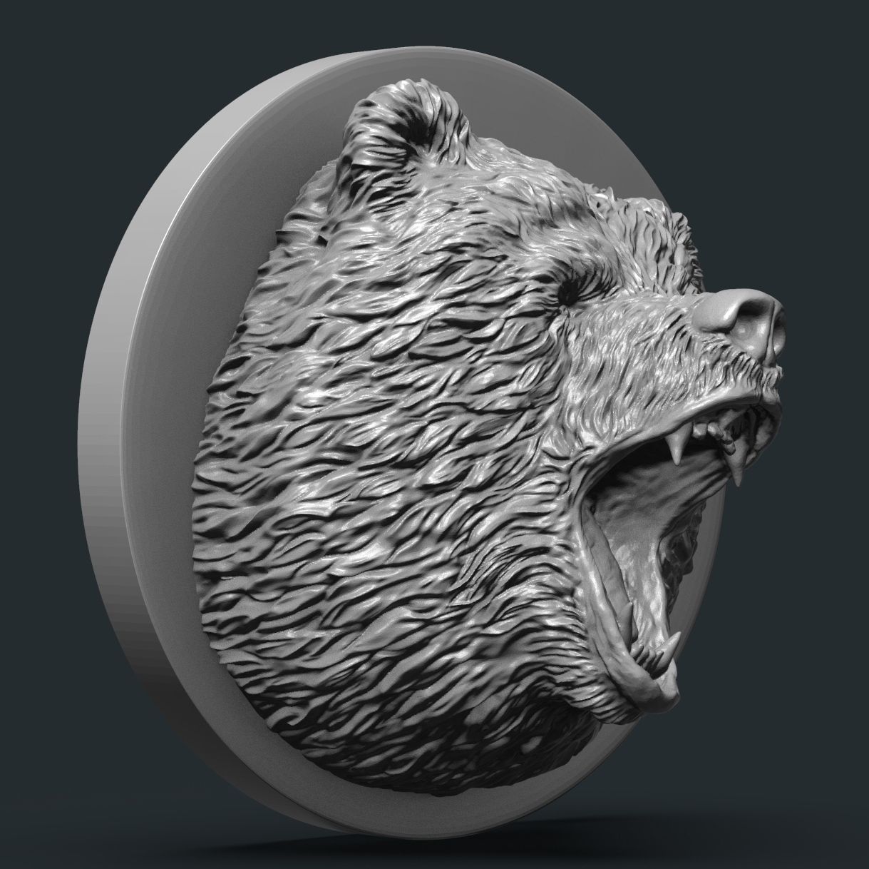 Bear bas-relief 3D model 3D printable | CGTrader