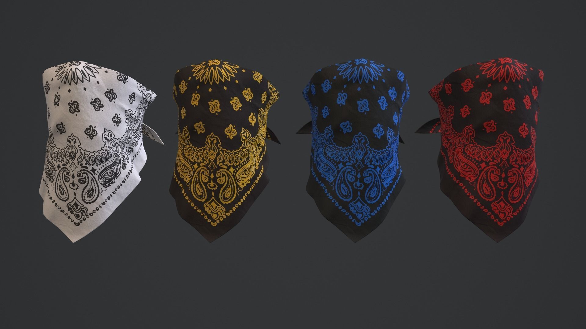 3D model Bandanas two paisley VR / AR / low-poly | CGTrader