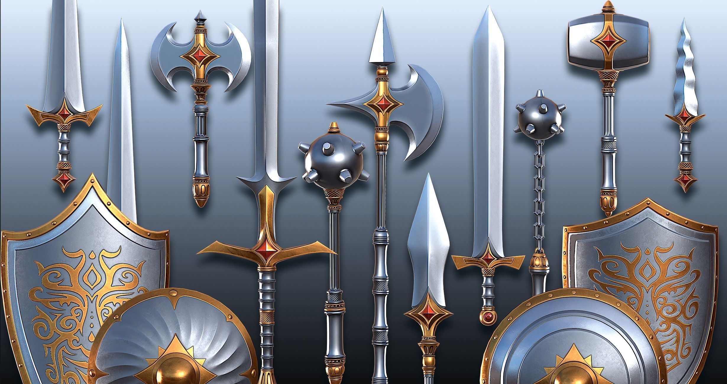 3D model Fantasy Weapons VR / AR / low-poly | CGTrader