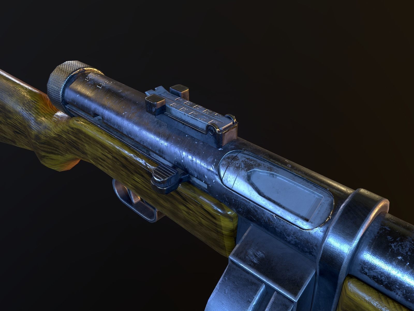 3D model PPD40 soviet ww2 machine gun pbr VR / AR / low-poly | CGTrader