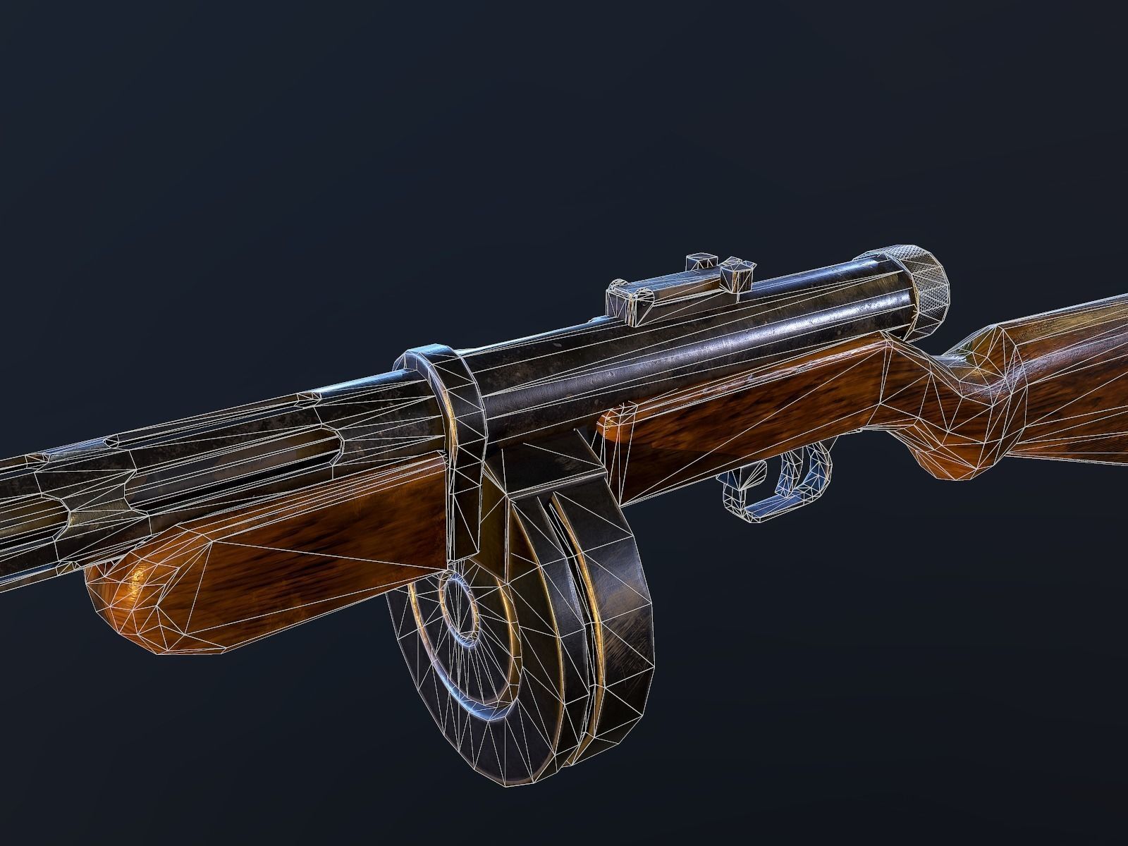 3D model PPD40 soviet ww2 machine gun pbr VR / AR / low-poly | CGTrader