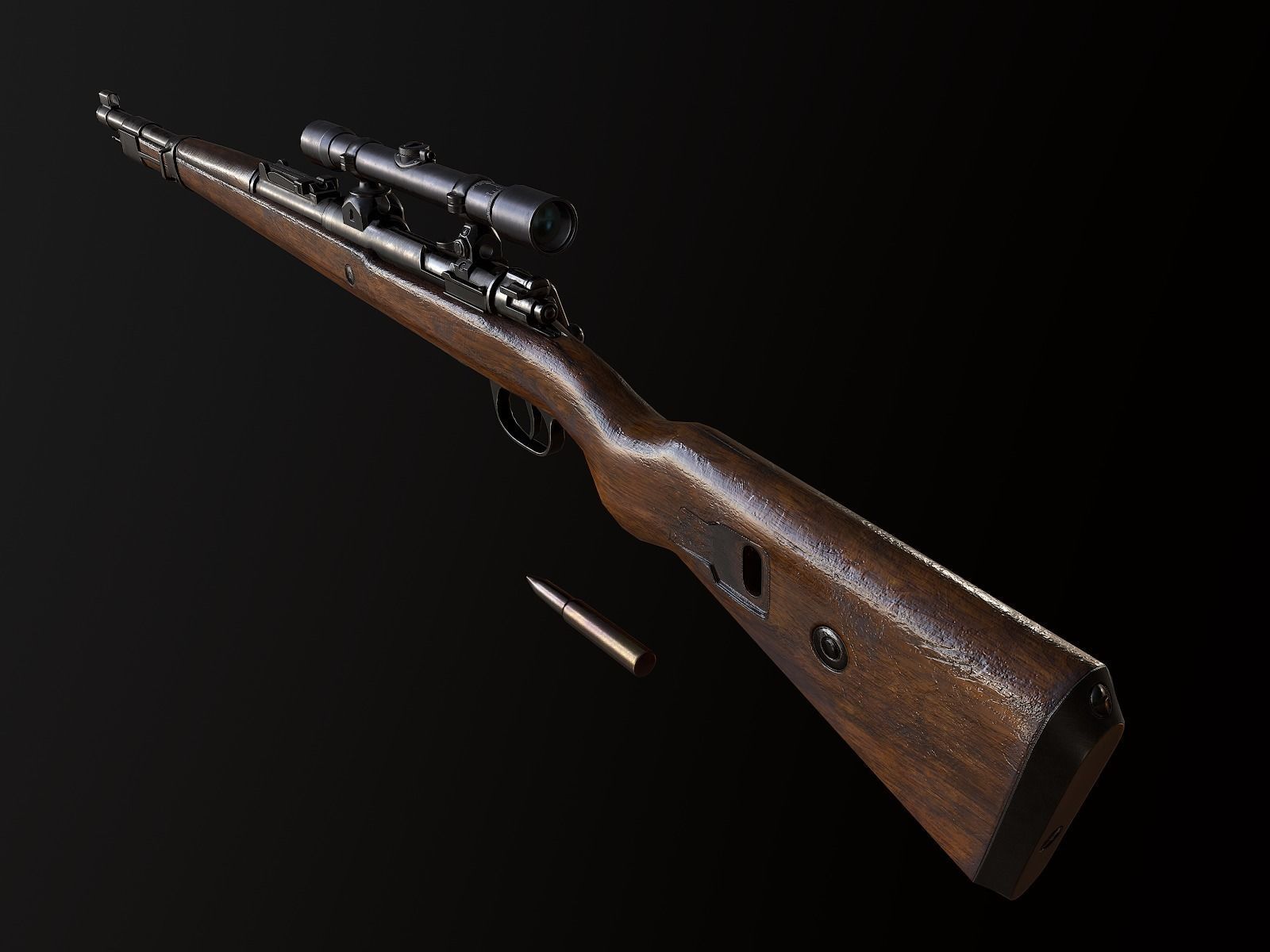 3D model Mauser 98k WW2 german Rifle Kar98k PBR VR / AR / low-poly ...