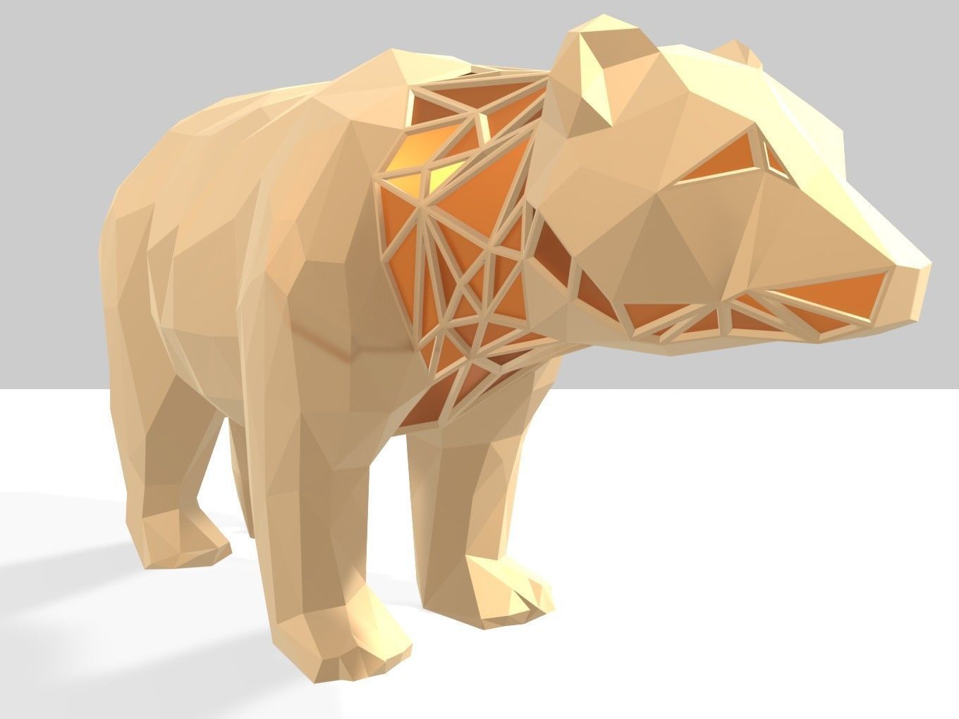 Polygonal Bear Parametric 3D model 3D printable | CGTrader