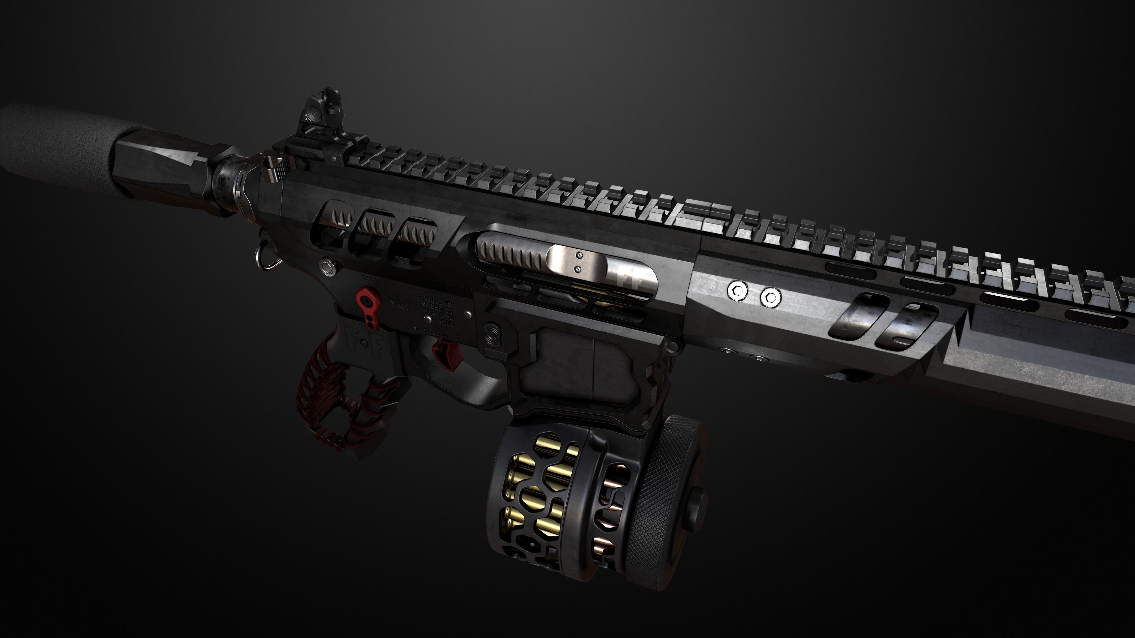 3D model AR-15 Skeletonized VR / AR / low-poly | CGTrader