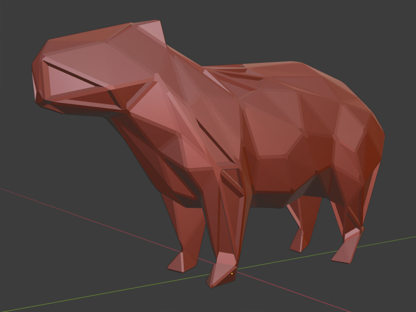 Polygonal Capybara Parametric 3D model 3D printable | CGTrader