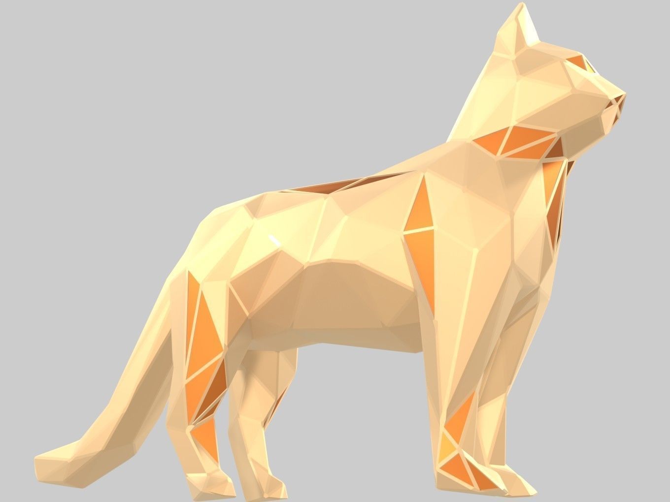 Polygonal Cat Printable 3D model 3D printable | CGTrader