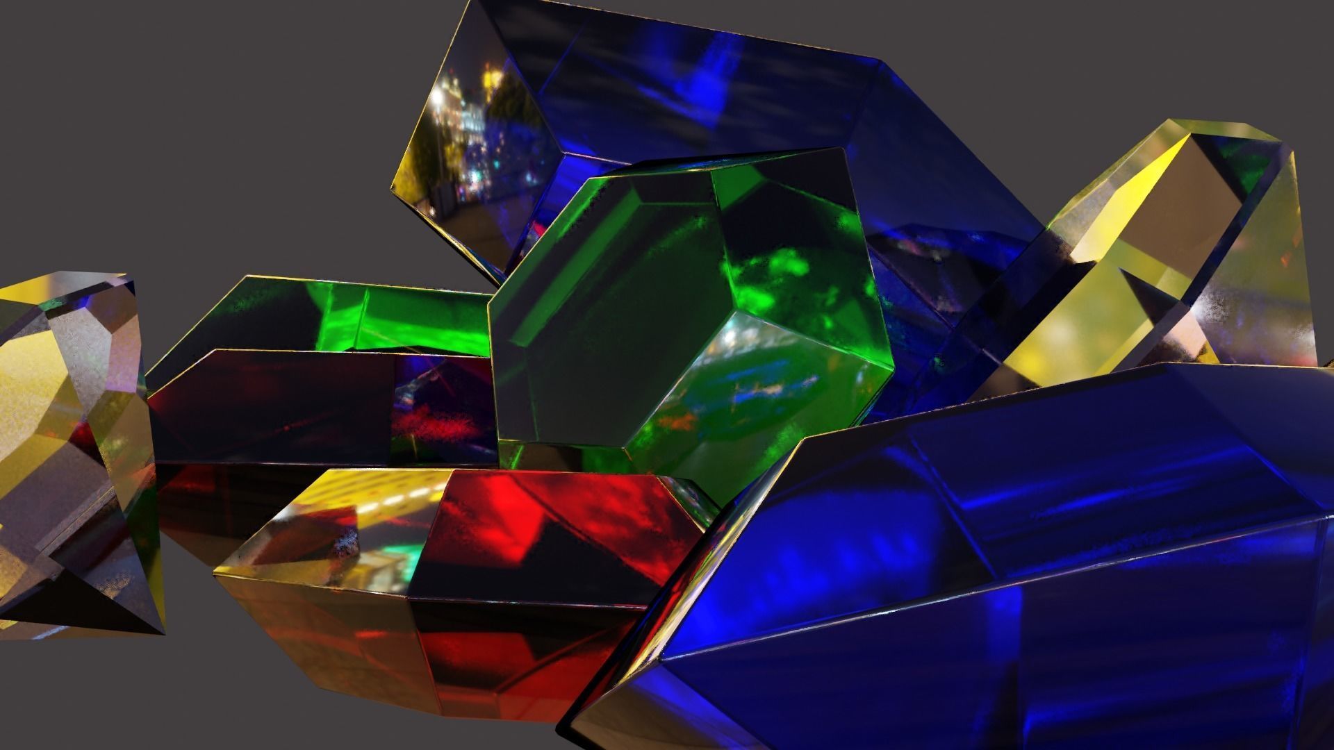 3D model Gems and Crystals VR / AR / low-poly | CGTrader