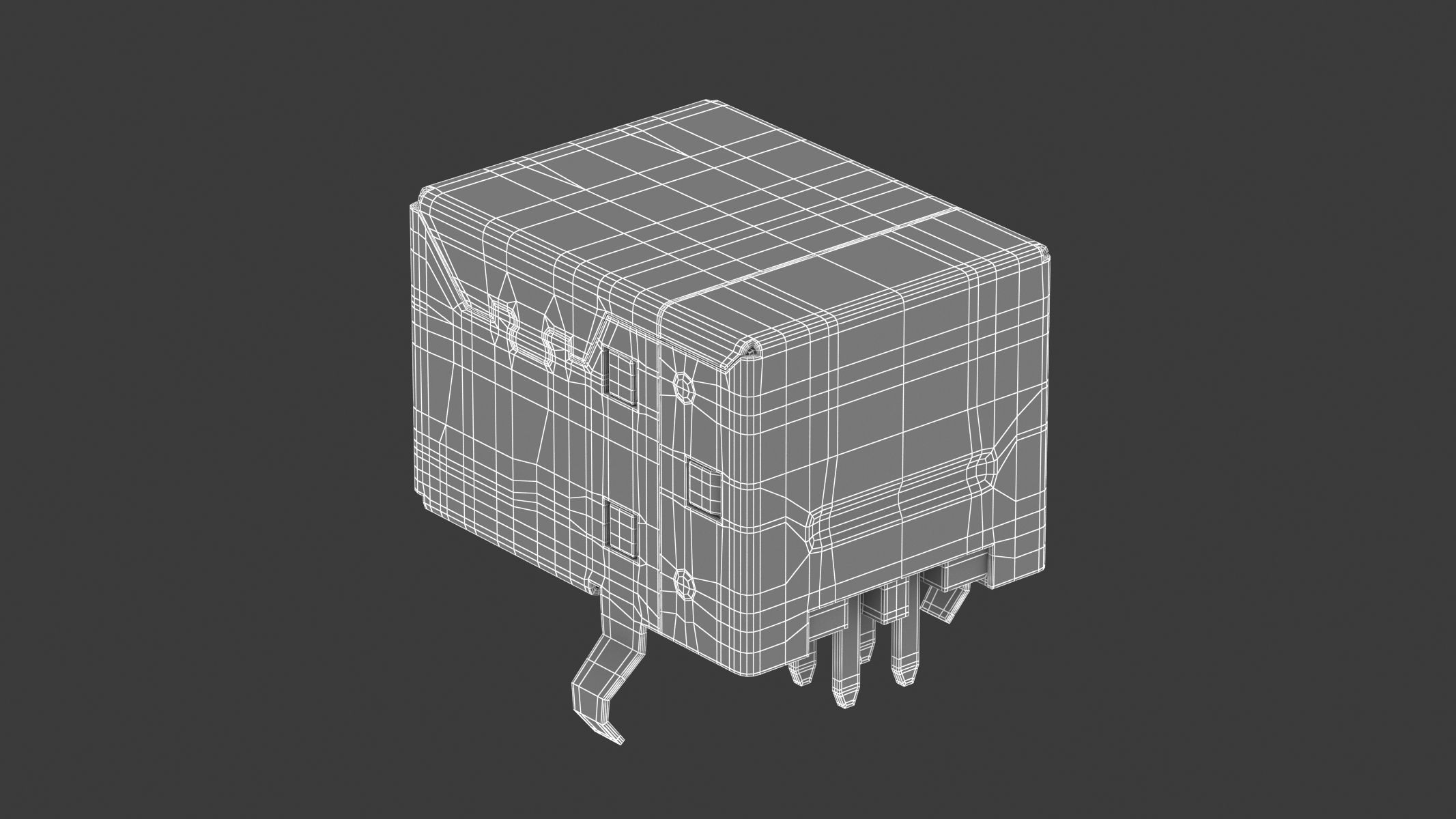 USB Type B Female 3D model | CGTrader