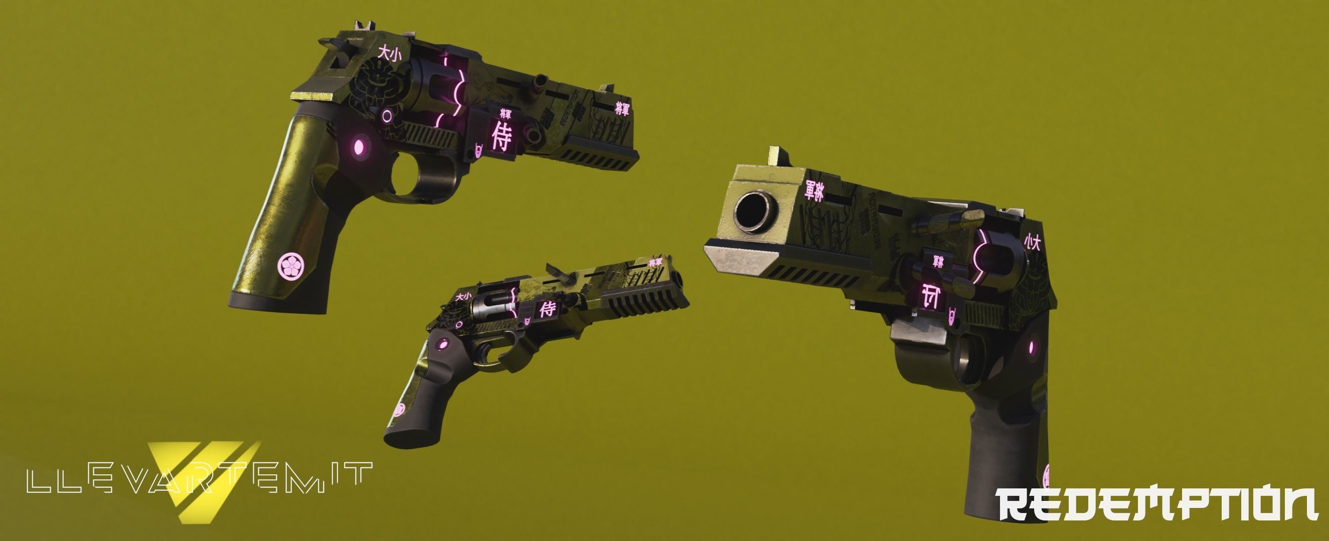 3D model Cyberpunk Revolver VR / AR / low-poly | CGTrader