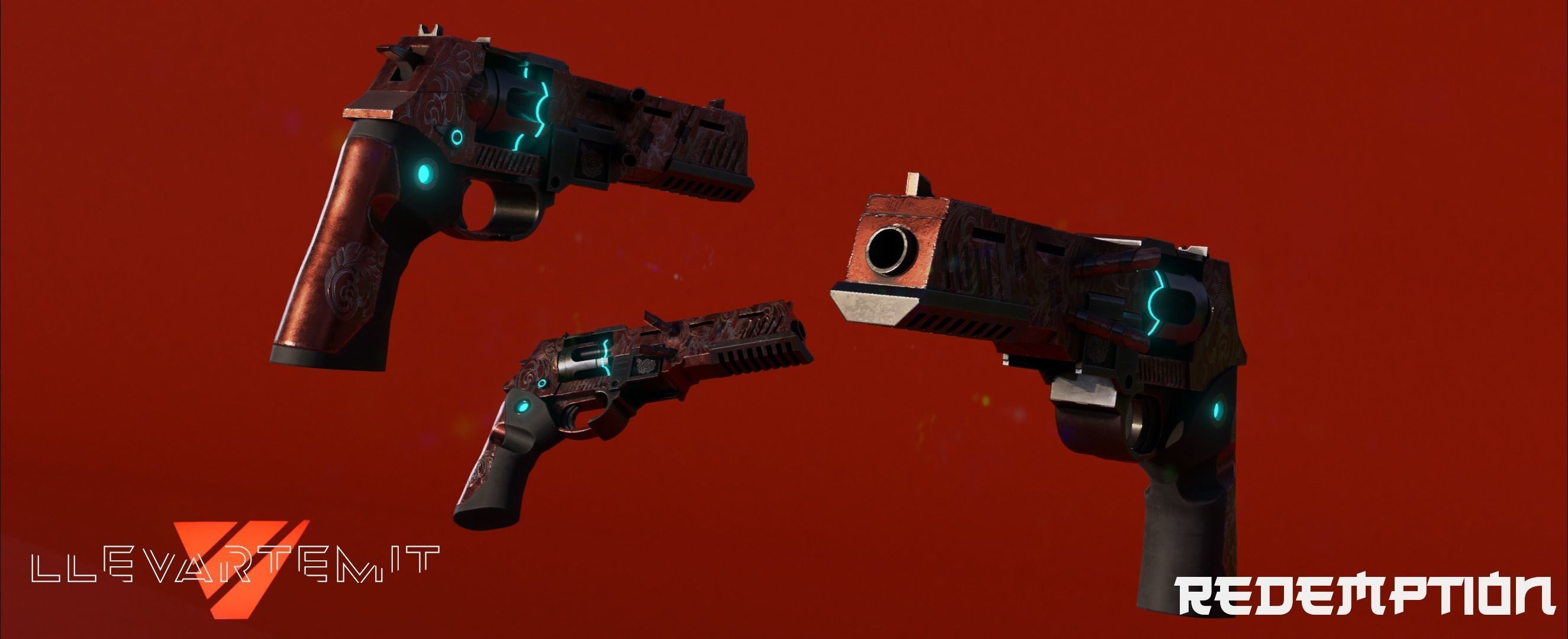 3D model Cyberpunk Revolver VR / AR / low-poly | CGTrader