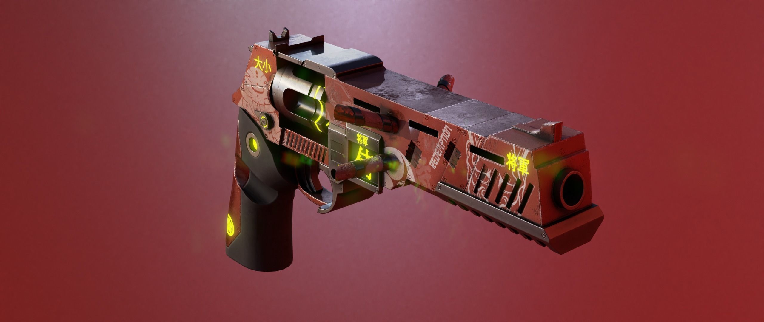3D model Cyberpunk Revolver VR / AR / low-poly | CGTrader