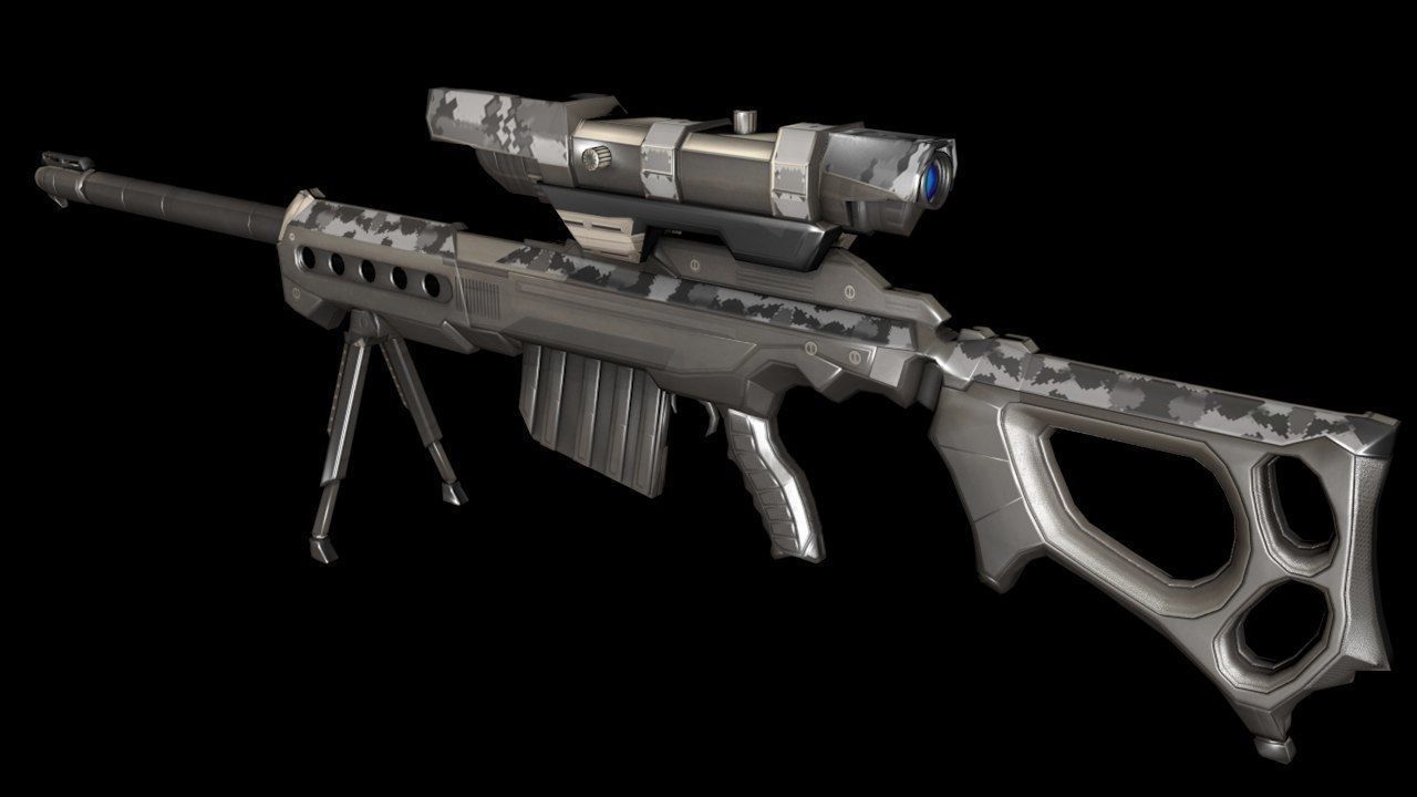 A realistic sniper rifle 3D model animated | CGTrader