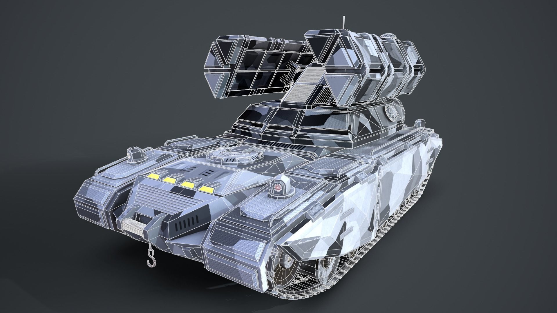 Sci-Fi Missile launcher Tank 3D model | CGTrader