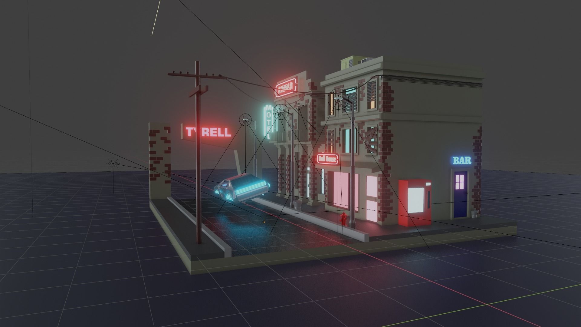 3D model Low Poly Cyberpunk City Low-poly 3D model VR / AR / low-poly ...