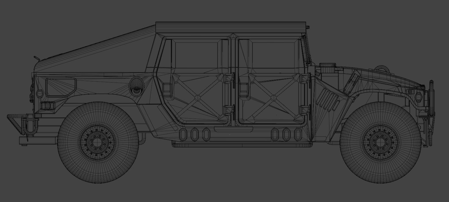 3D model HUMMER - Humvee Low-poly model Game ready for Unity or Unreal ...
