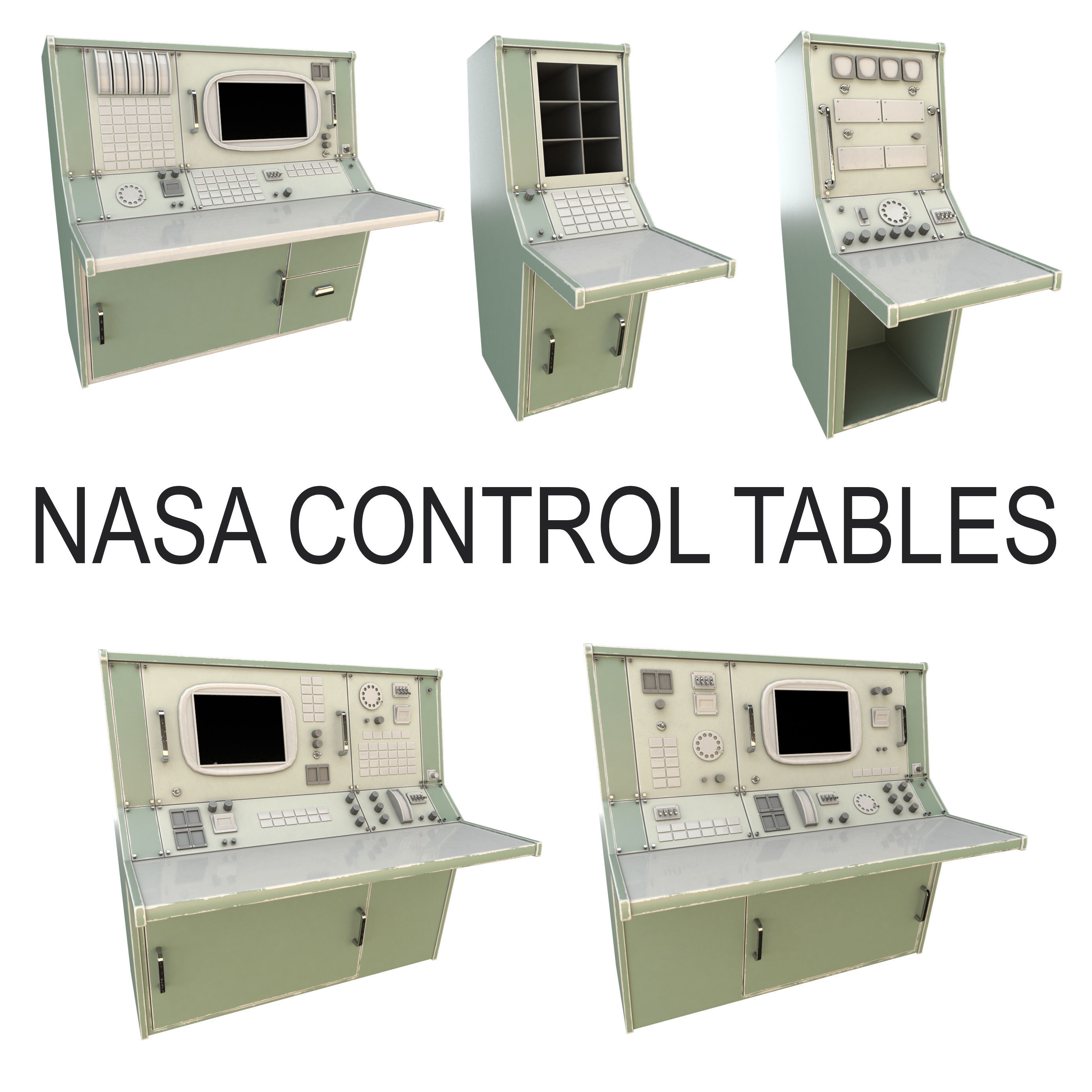 Nasa Control Tables 3D model | CGTrader