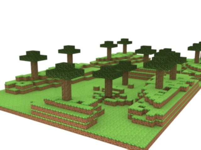 Minecraft world - Game ready 3D model | CGTrader