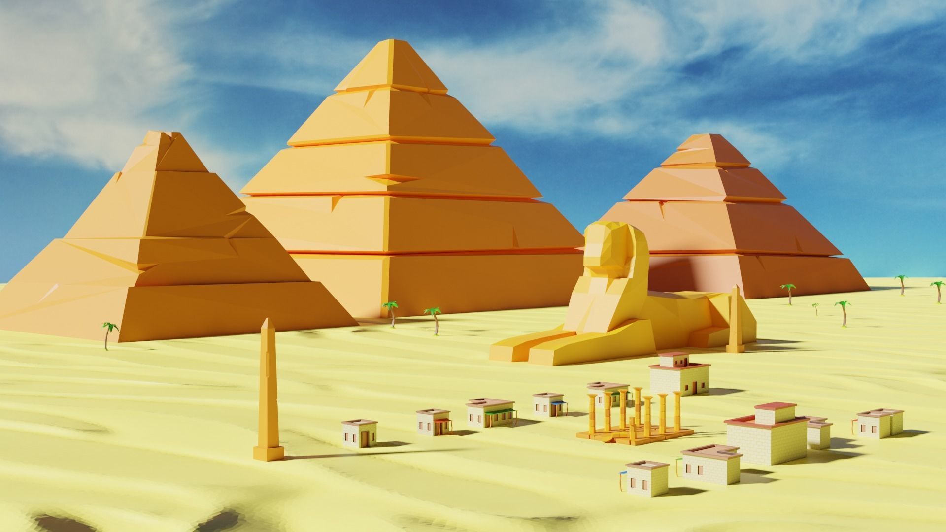 3D model Low Poly Ancient Egypt Pack VR / AR / low-poly | CGTrader
