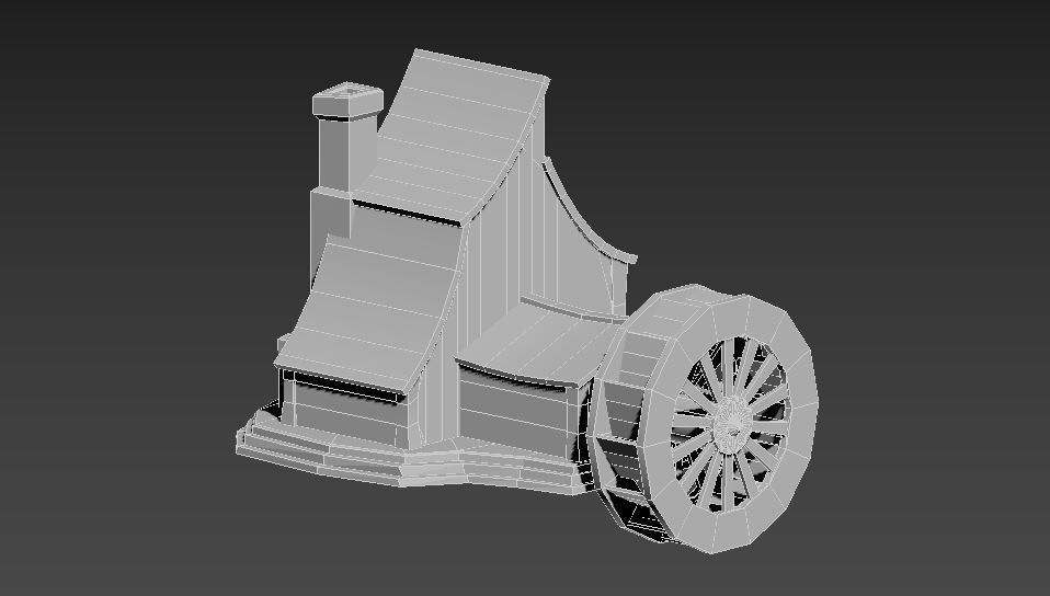 3D model Low-poly stylized watermill VR / AR / low-poly | CGTrader